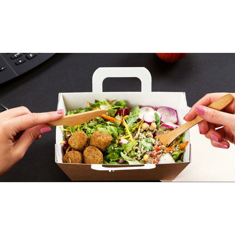 Panier salade carton avec couvercle snacking boulangerie